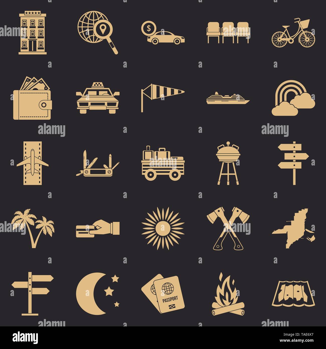 Tourist service icons set, simple style Stock Vector Image & Art - Alamy