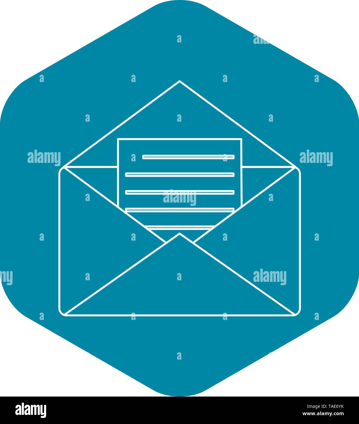 Paper envelope with empty sheet icon outline style Stock Vector Image ...