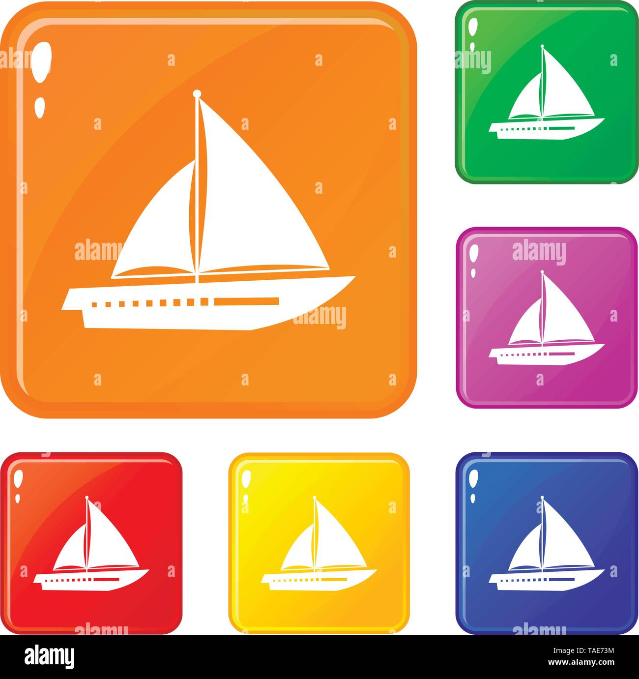 Sailing yacht icons set vector color Stock Vector Image & Art - Alamy