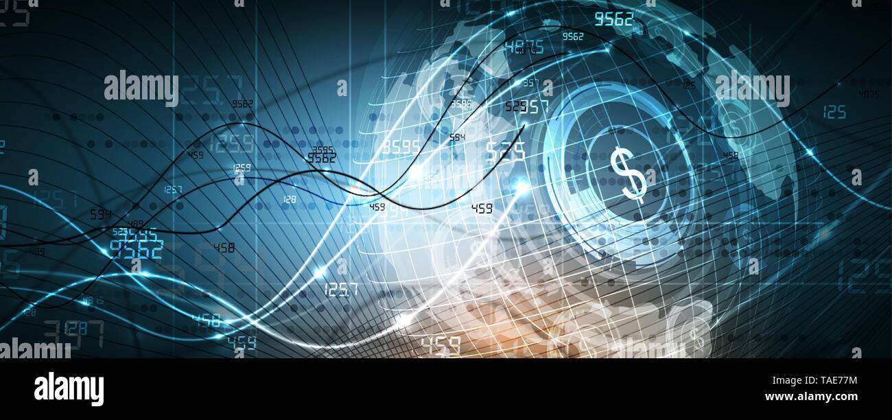 Abstract finance and business background with graph. world economic ...