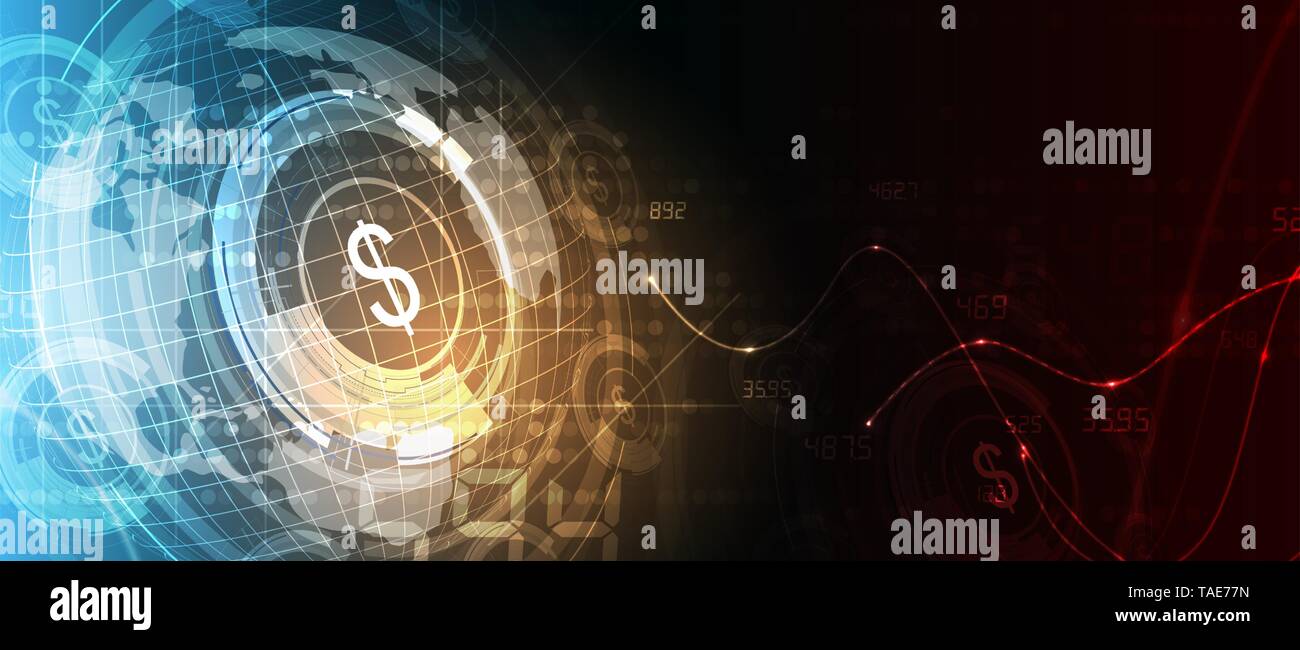 Abstract finance and business background with graph. world economic ...