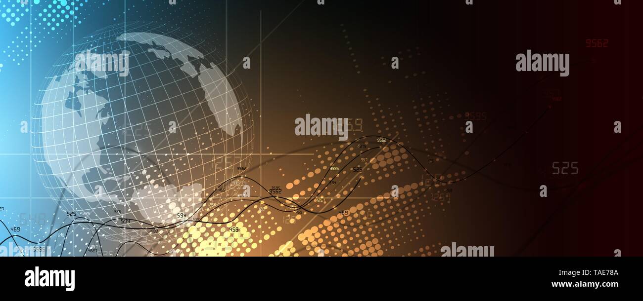 Abstract finance and business background with graph. world economic ...