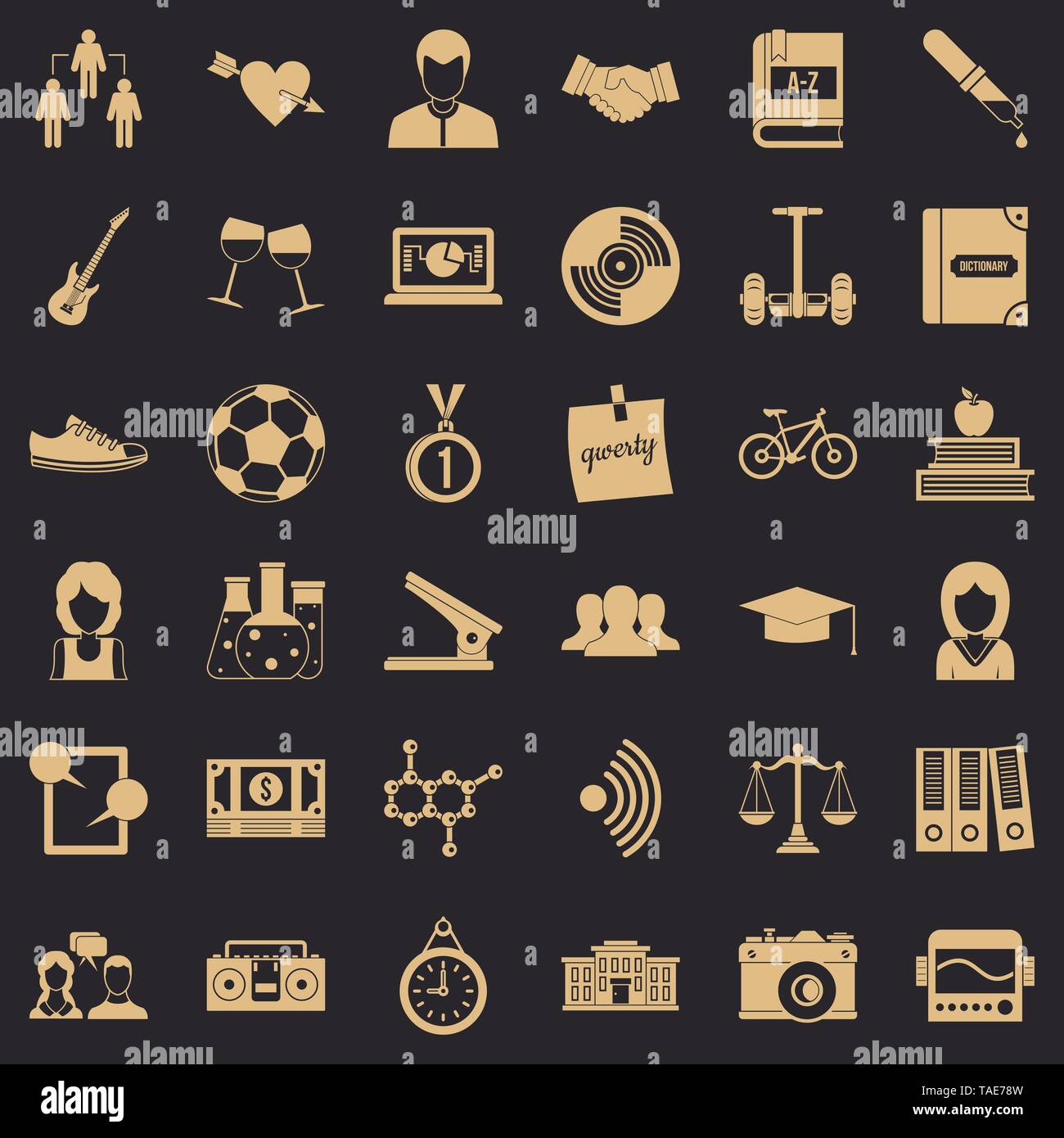 Lesson icons set, simple style Stock Vector Image & Art - Alamy