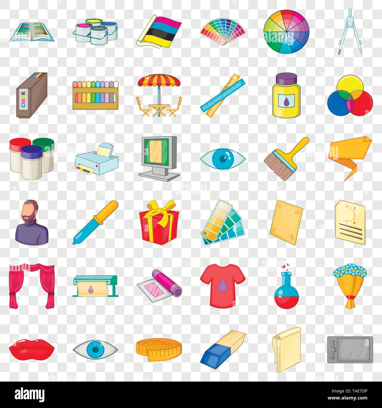 Cmyk icons set, cartoon style Stock Vector Image & Art - Alamy