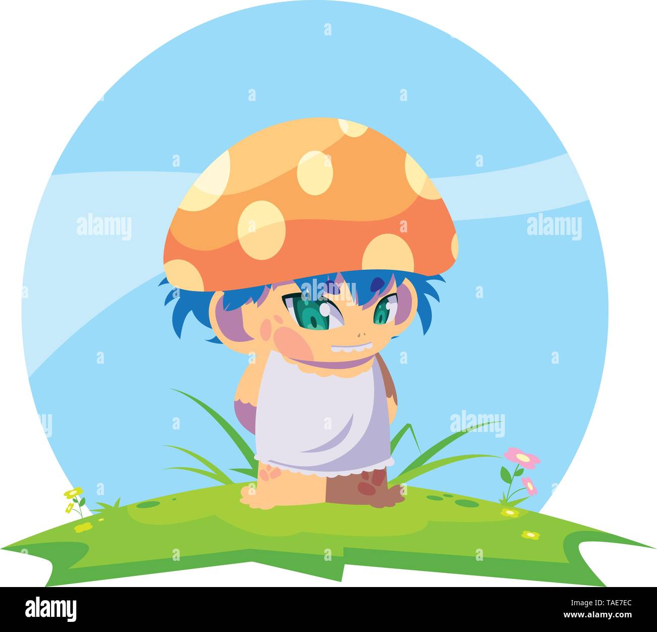 fungu elf in garden magic character vector illustration design Stock ...