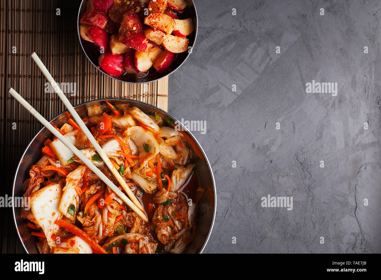 Kimchi Napa cabbages and Radish in a sweet and spicy pickling sauce ...