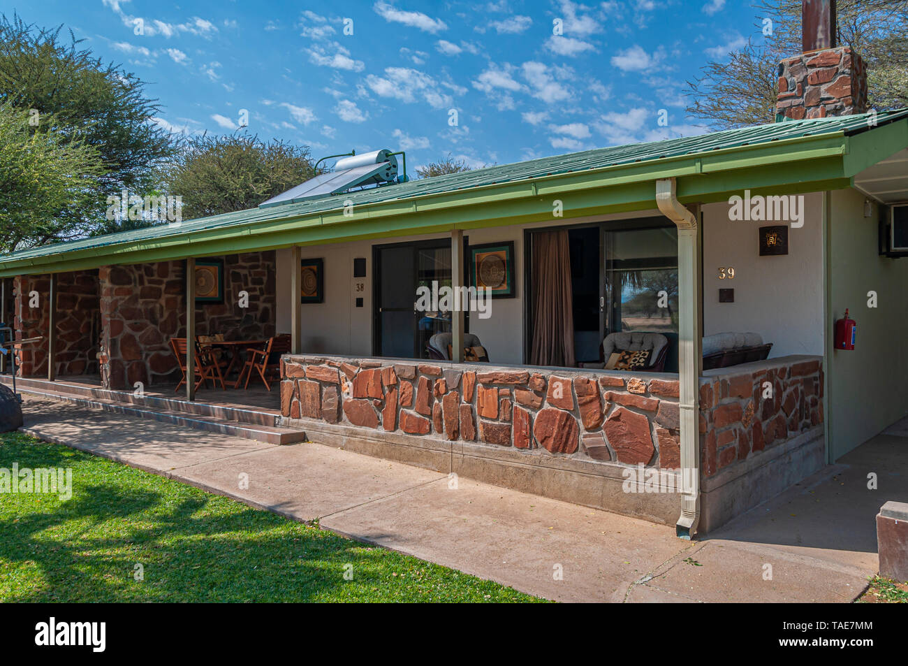 Rooms or chalets at Erindi Private Game Reserve in Namibia Stock Photo ...