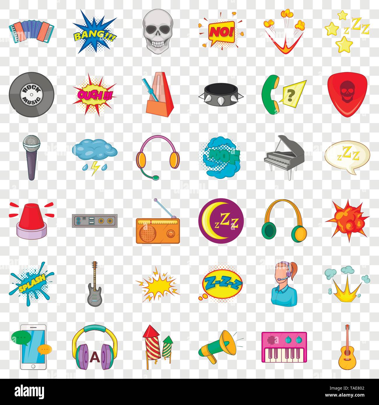 Listening icons set, cartoon style Stock Vector Image & Art - Alamy