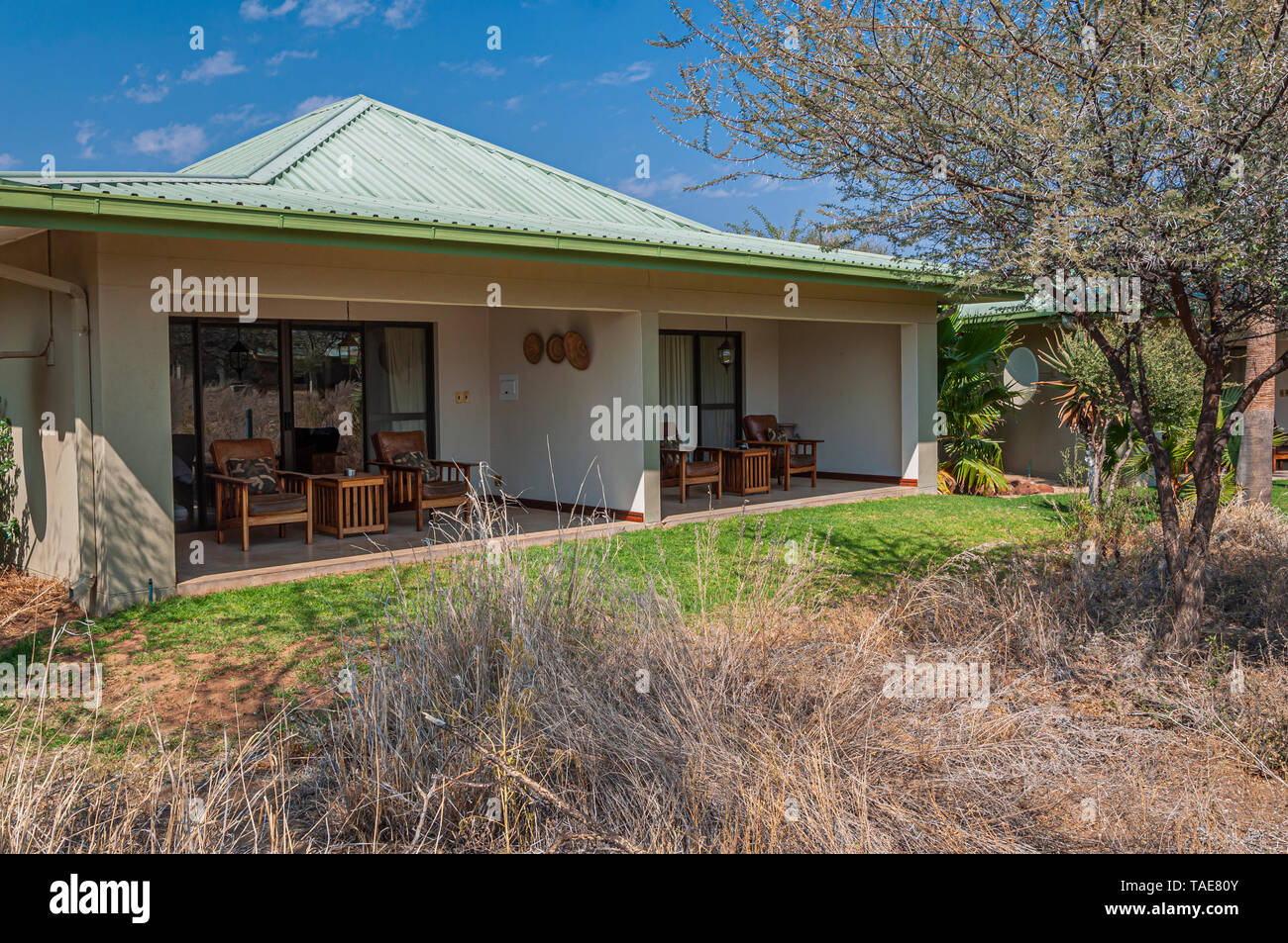 Rooms or chalet at Erindi Private Game Reserve in Namibia Stock Photo ...