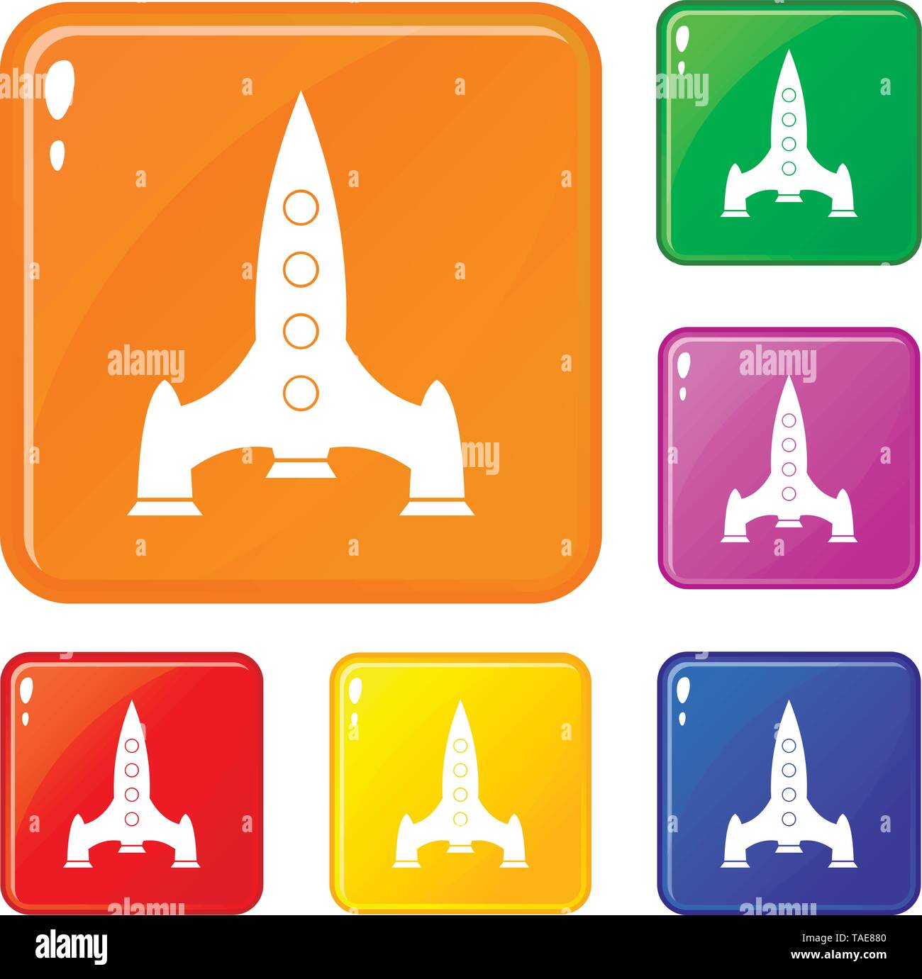 Rocket icons set vector color Stock Vector Image & Art - Alamy