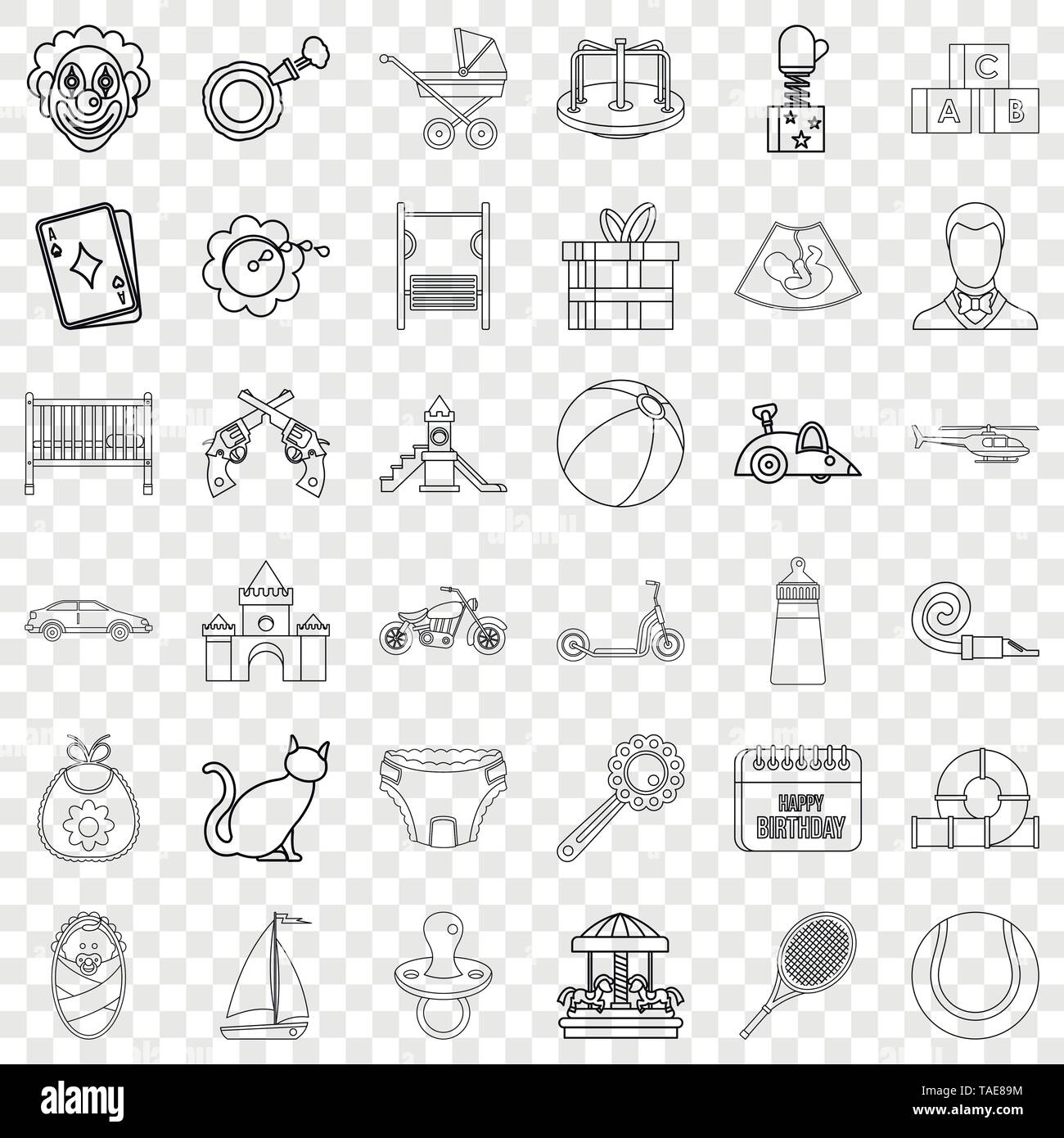 Children toy icons set, outline style Stock Vector Image & Art - Alamy