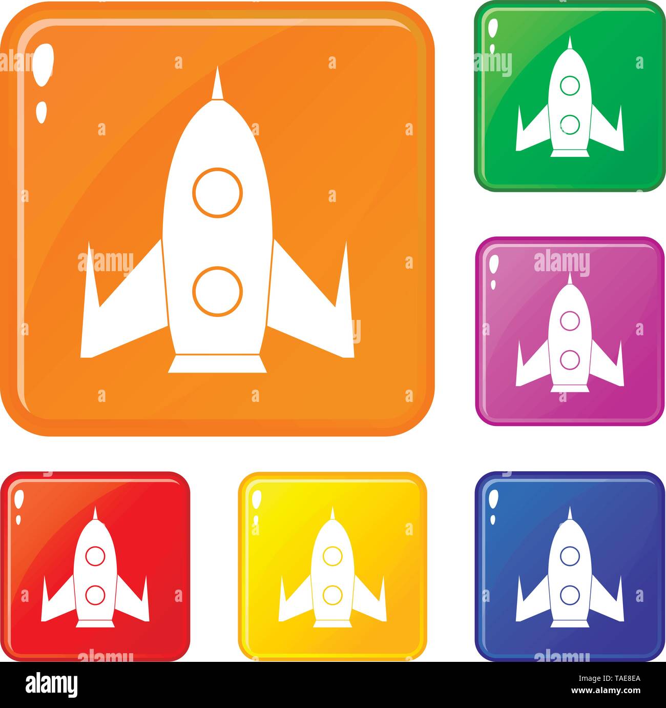 Rocket icons set vector color Stock Vector Image & Art - Alamy