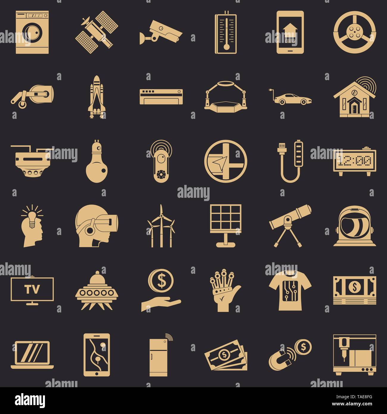 Monitor icons set, simple style Stock Vector Image & Art - Alamy