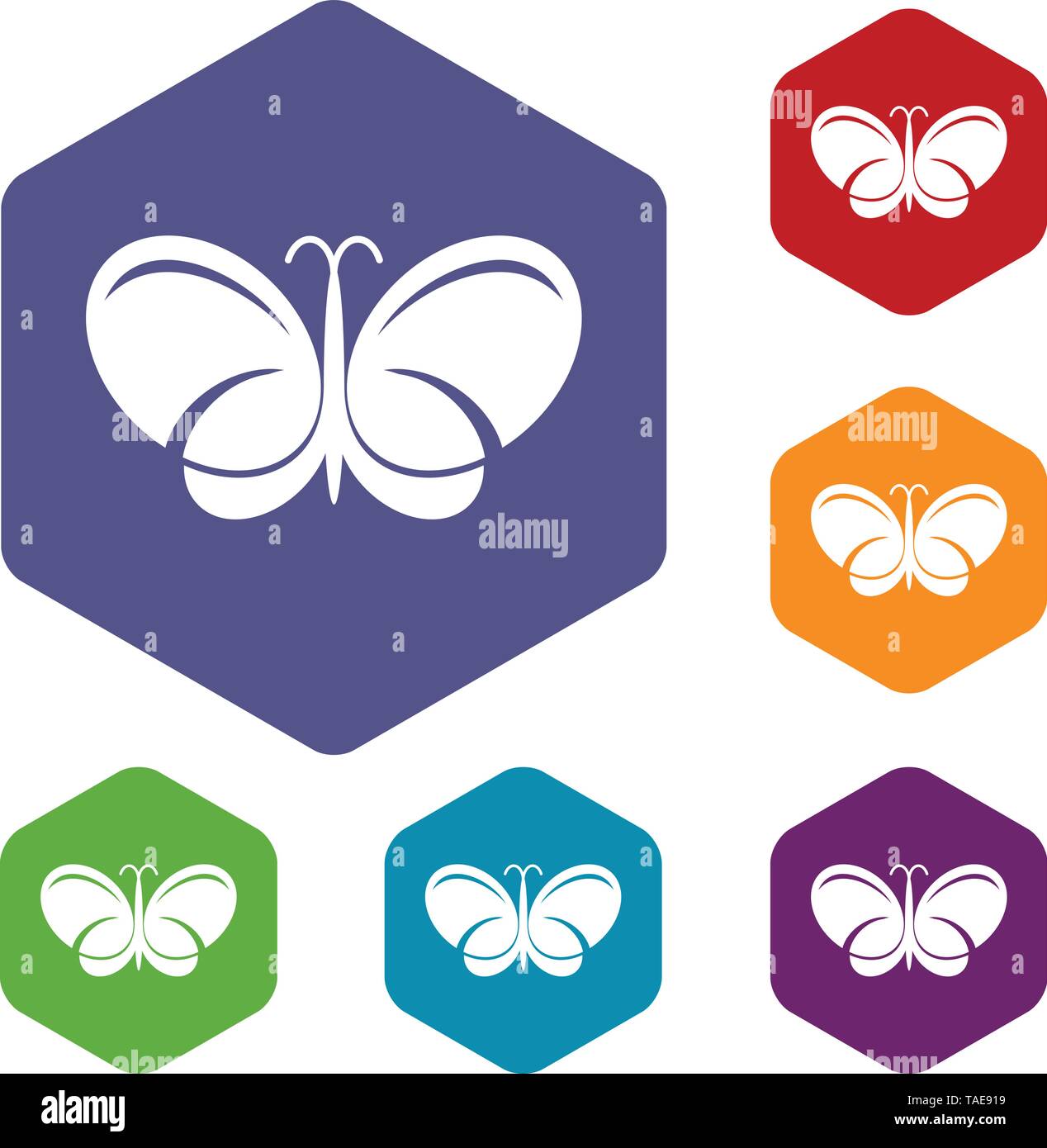 Butterfly icons vector hexahedron Stock Vector Image & Art - Alamy