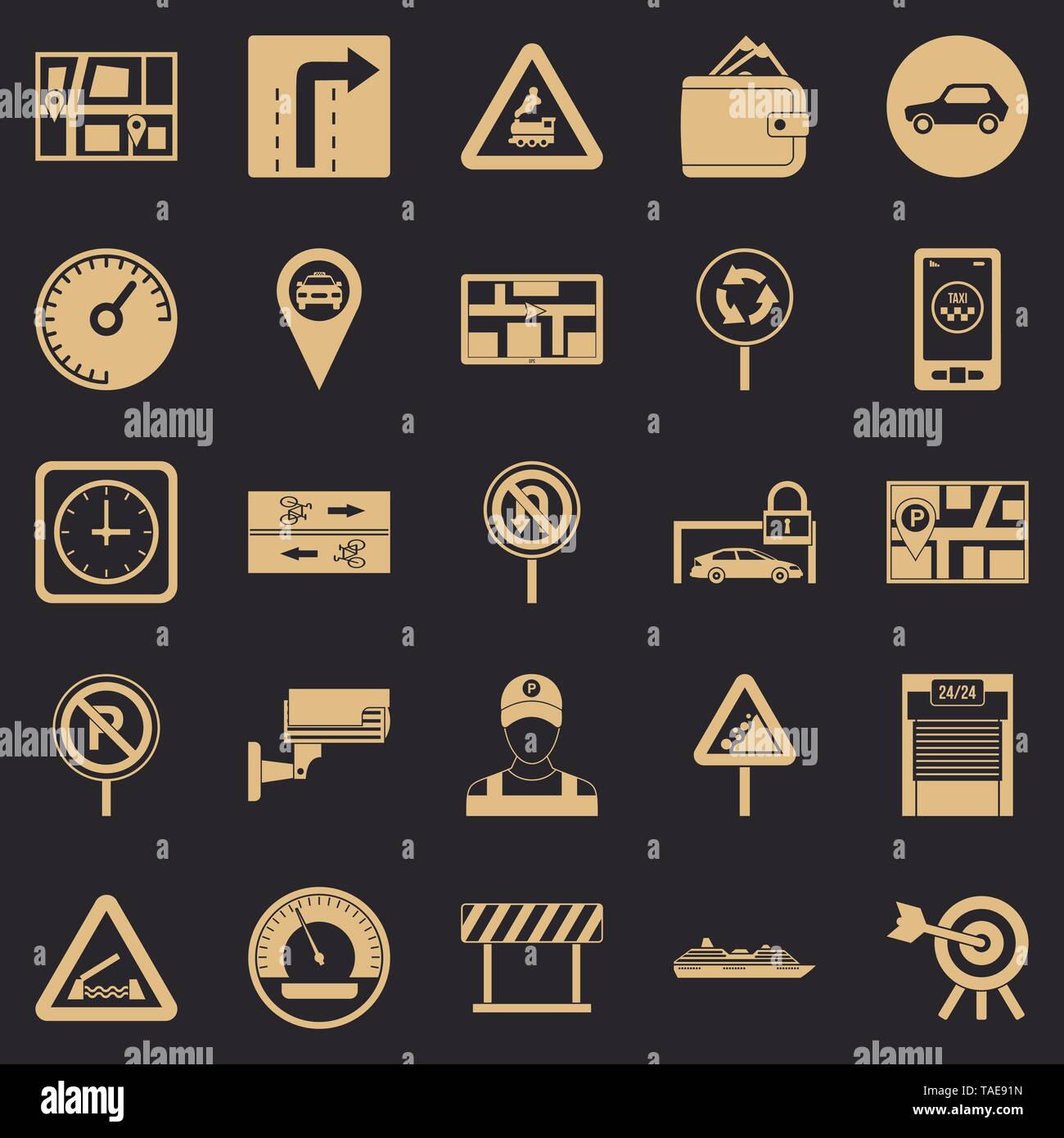 Traffic icons set, simple style Stock Vector Image & Art - Alamy