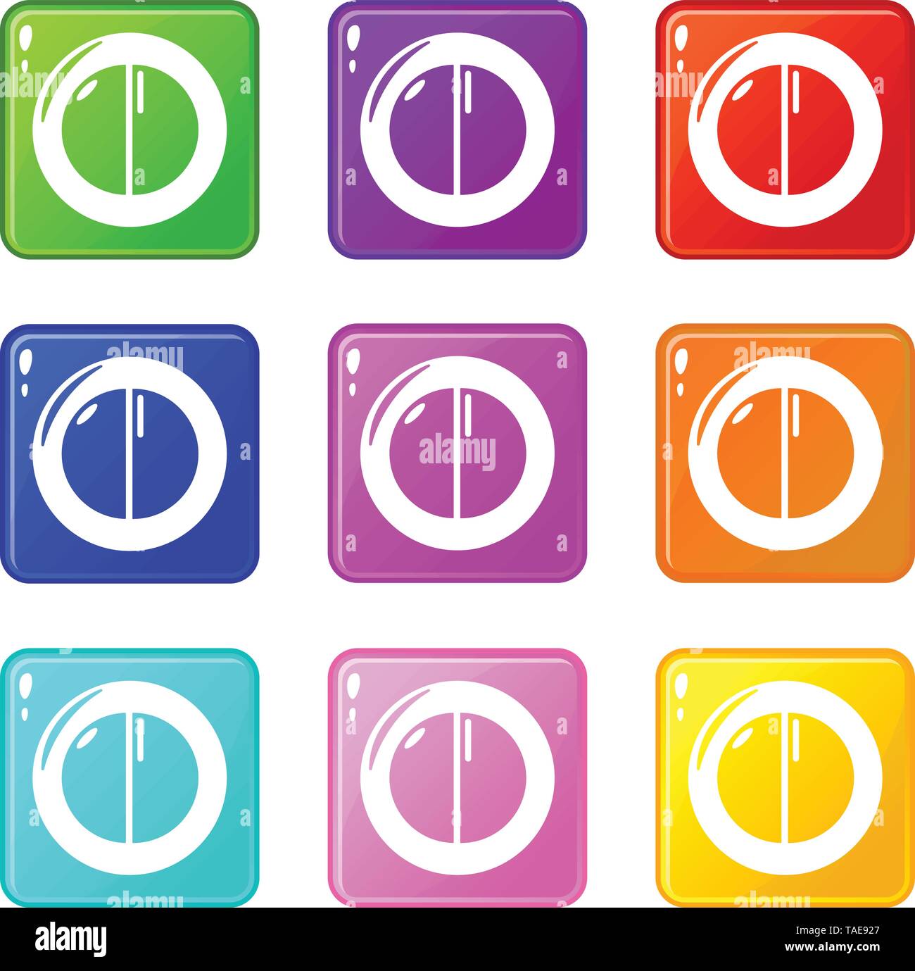 Face powder female icons set 9 color collection Stock Vector Image ...