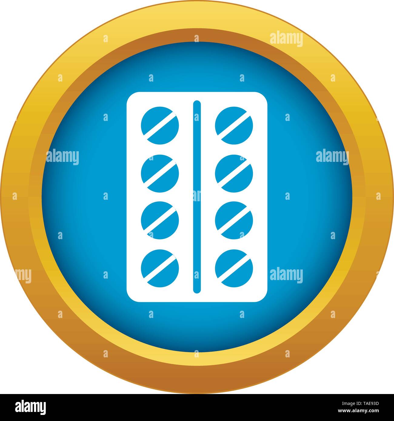 Round pills in a blister pack icon blue vector isolated Stock Vector ...
