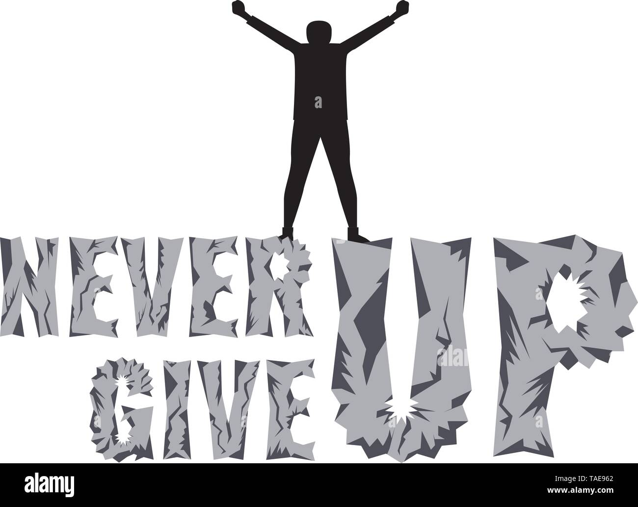 Motivational typography poster with quote Never give up for t-shirt ...