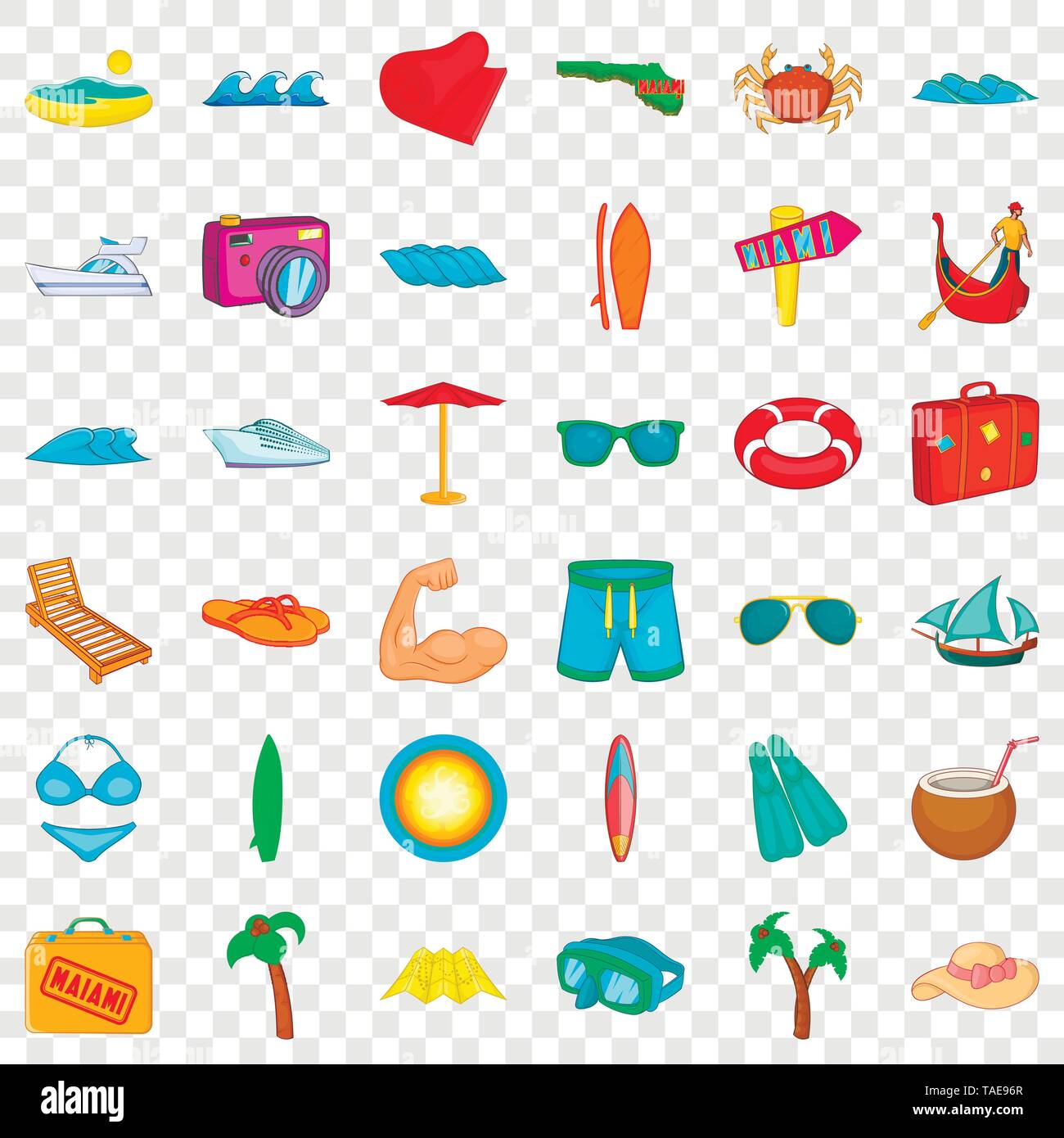 Vacation icons set, cartoon style Stock Vector Image & Art - Alamy