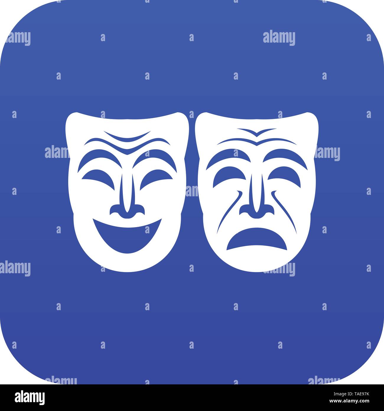 Happy and sad mask icon digital blue Stock Vector Image & Art - Alamy