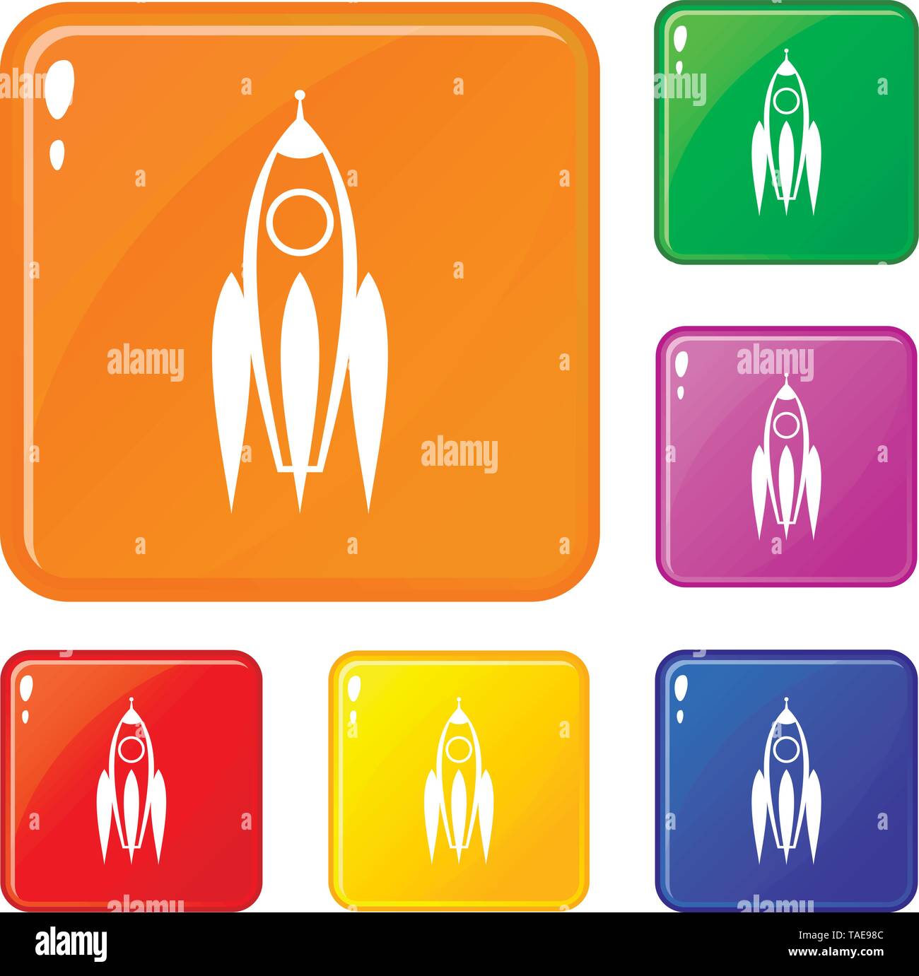 Rocket icons set vector color Stock Vector Image & Art - Alamy