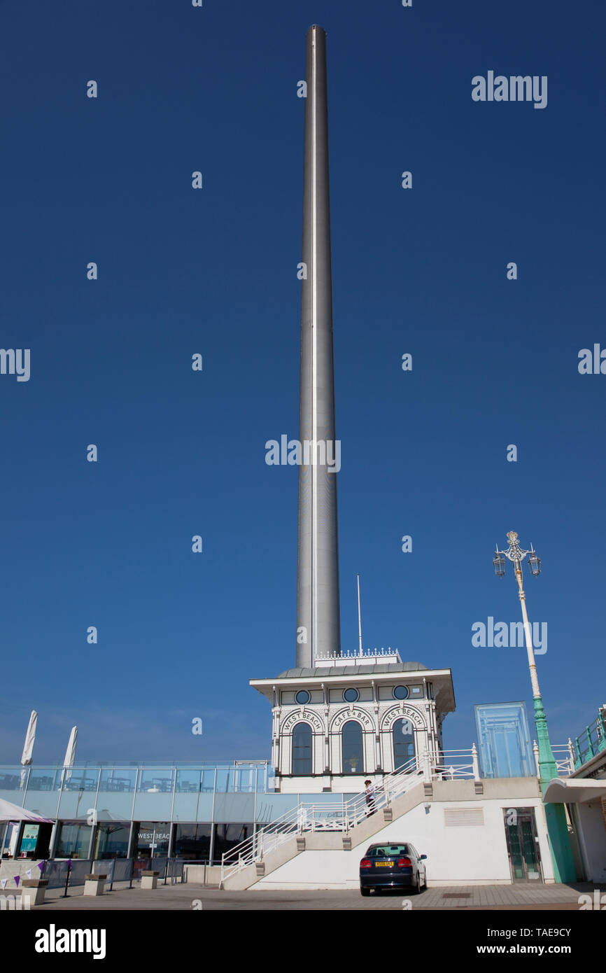 England, East Sussex, Brighton, Steel i360 observation tower on the ...