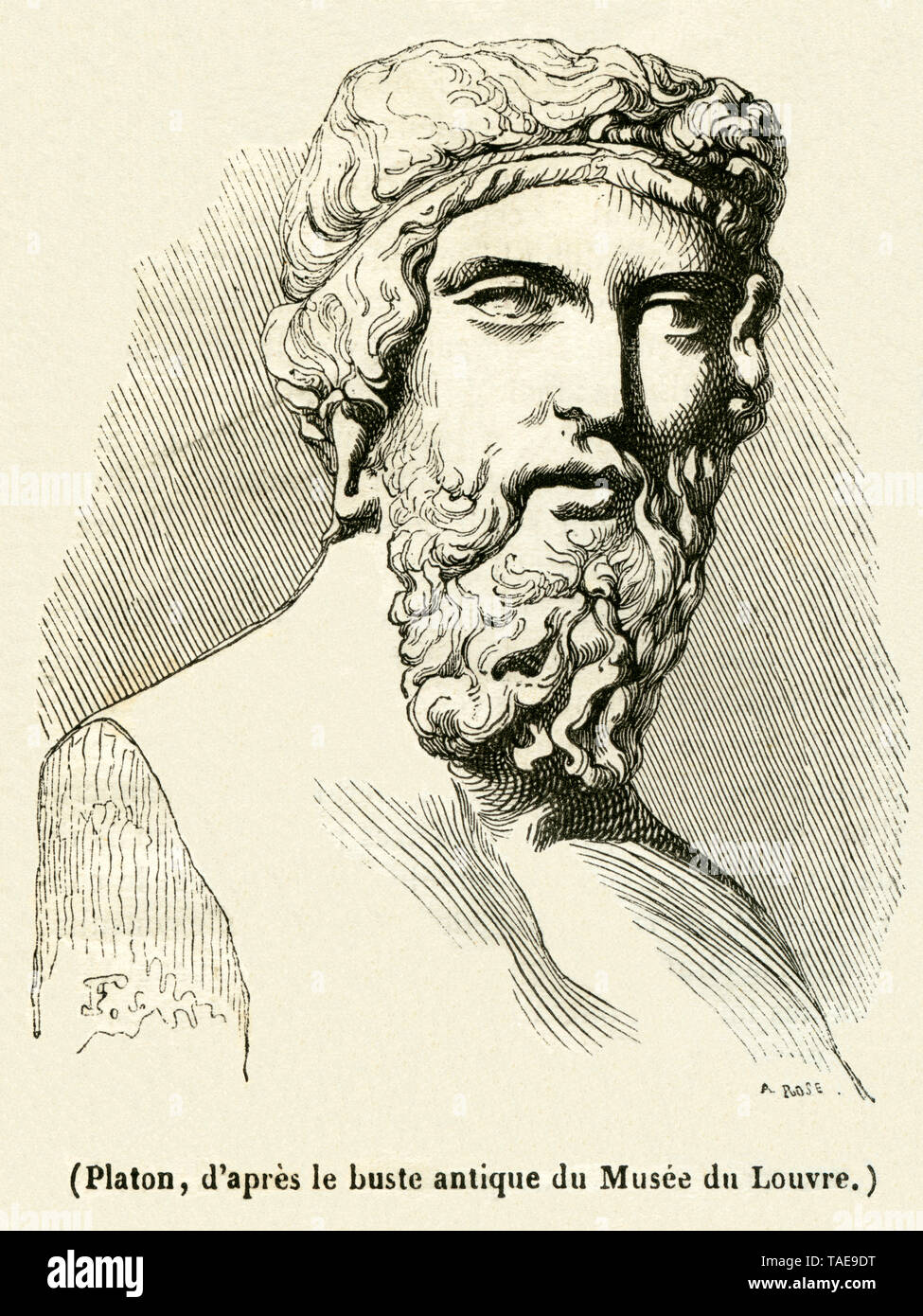Europe, Frankreich, Paris, Platon , Originaltext : Platon, d`après le ...