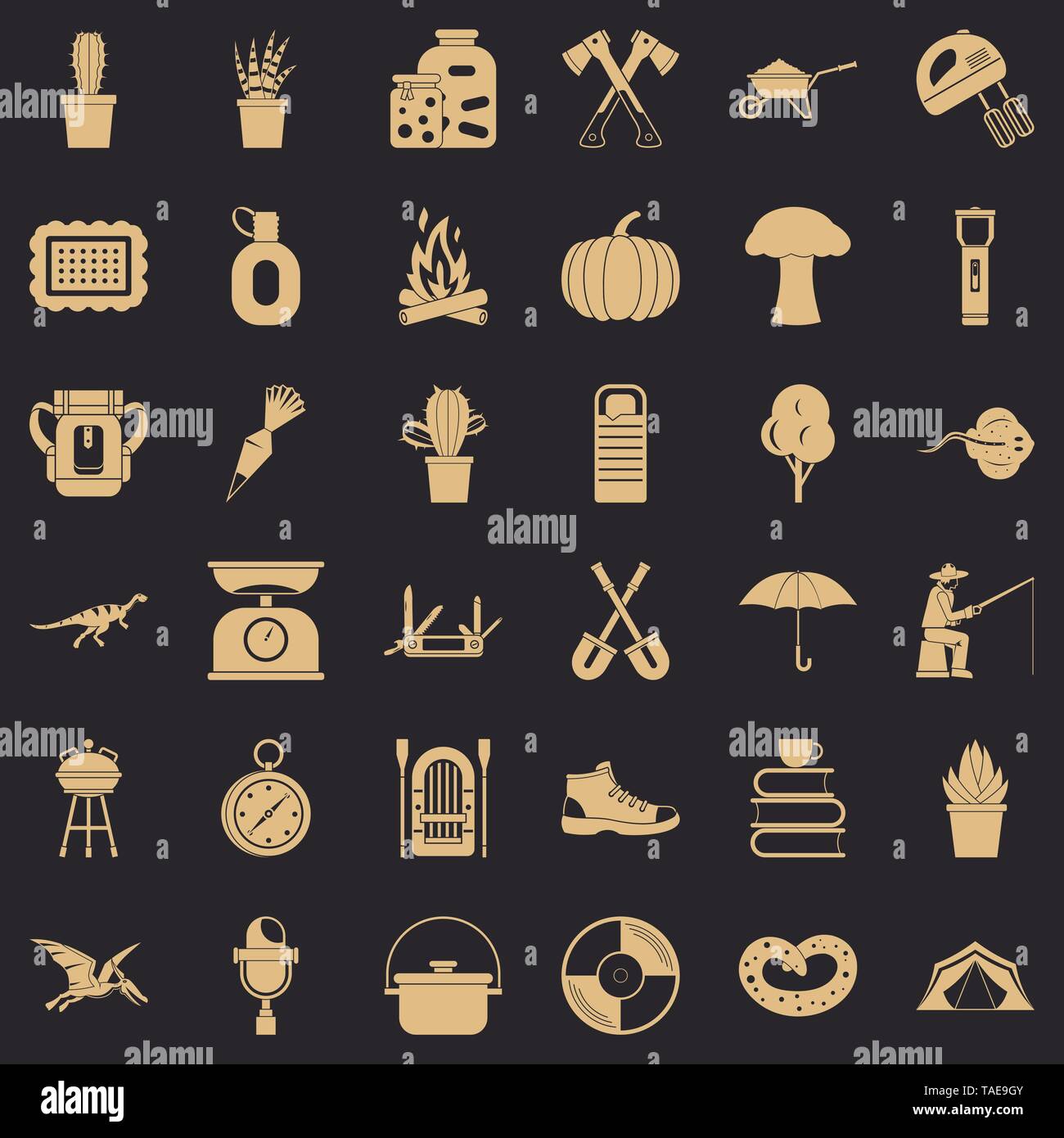 Flower icons set, simple style Stock Vector Image & Art - Alamy