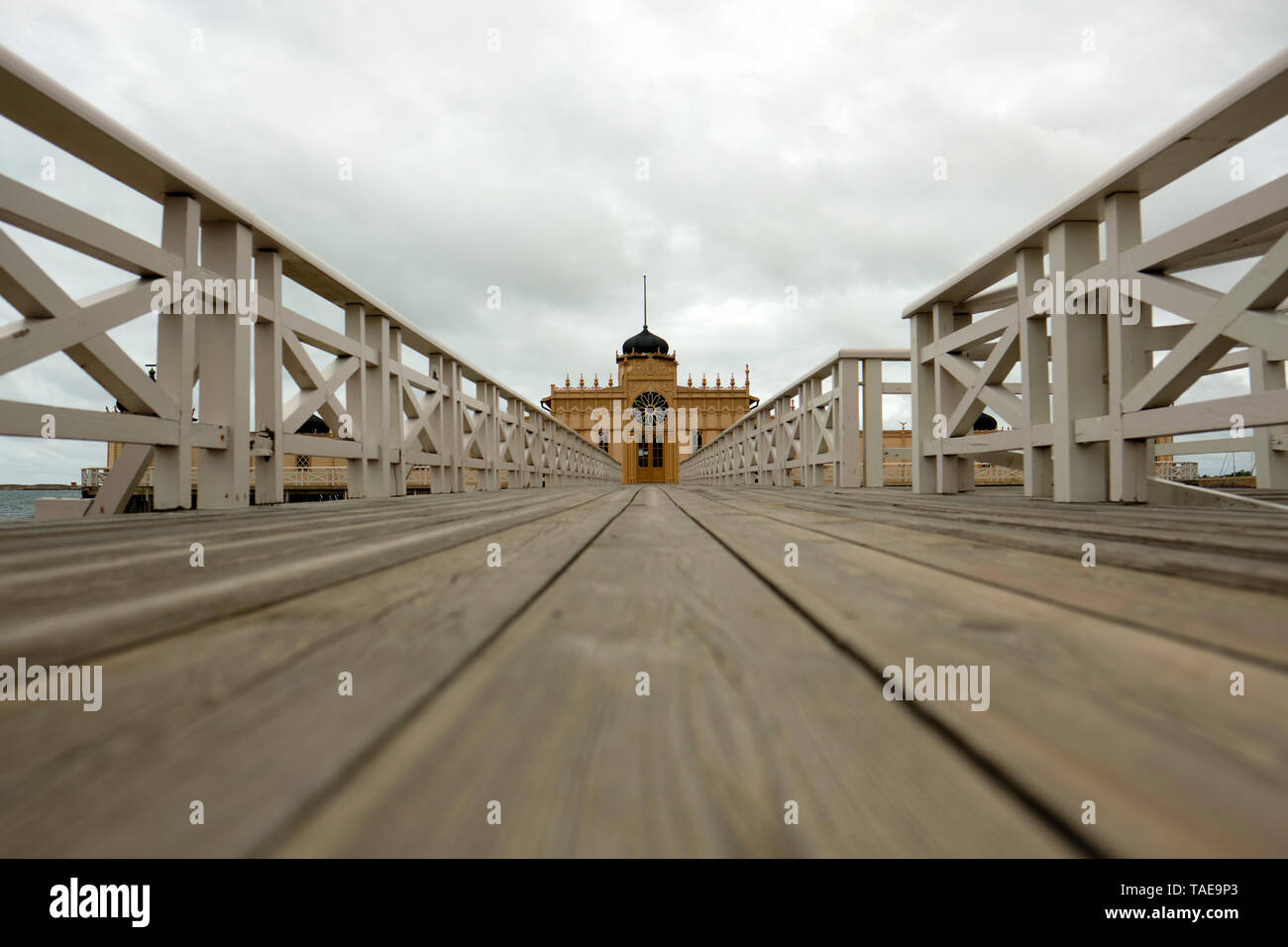 Kallbadhuset / Cold Bath House and pier in Varberg in Halland Sweden ...