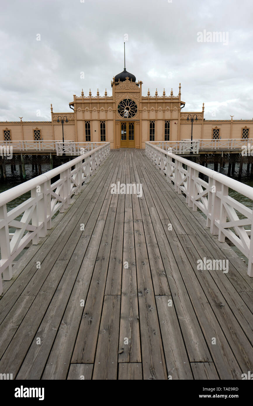 Kallbadhuset / Cold Bath House and pier in Varberg in Halland Sweden ...