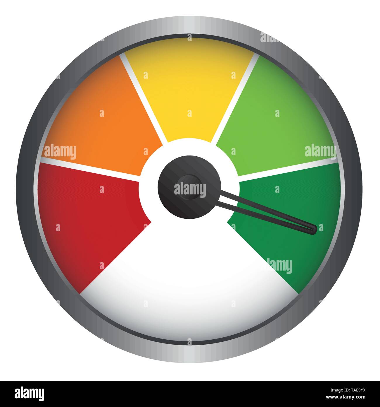 Set of Measuring Vector Icons - 5 Segments - Speedometer - Easy Normal ...