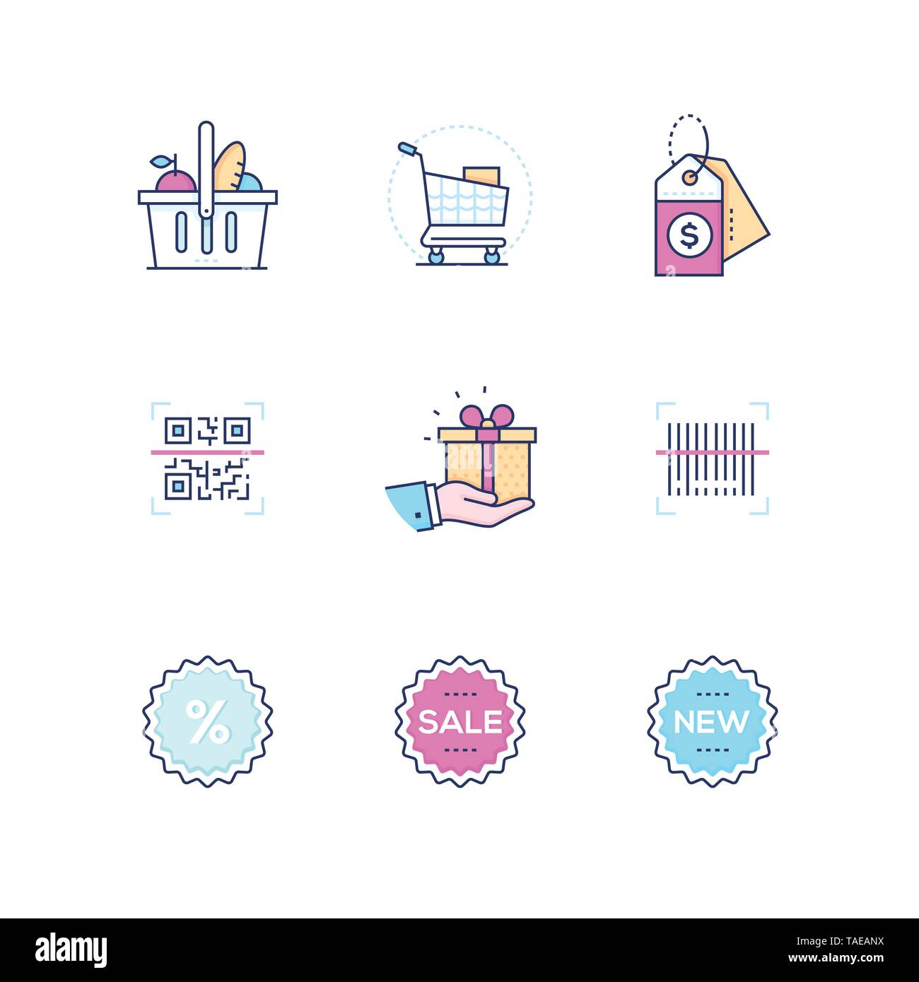 Shopping center icons Stock Vector Images - Alamy
