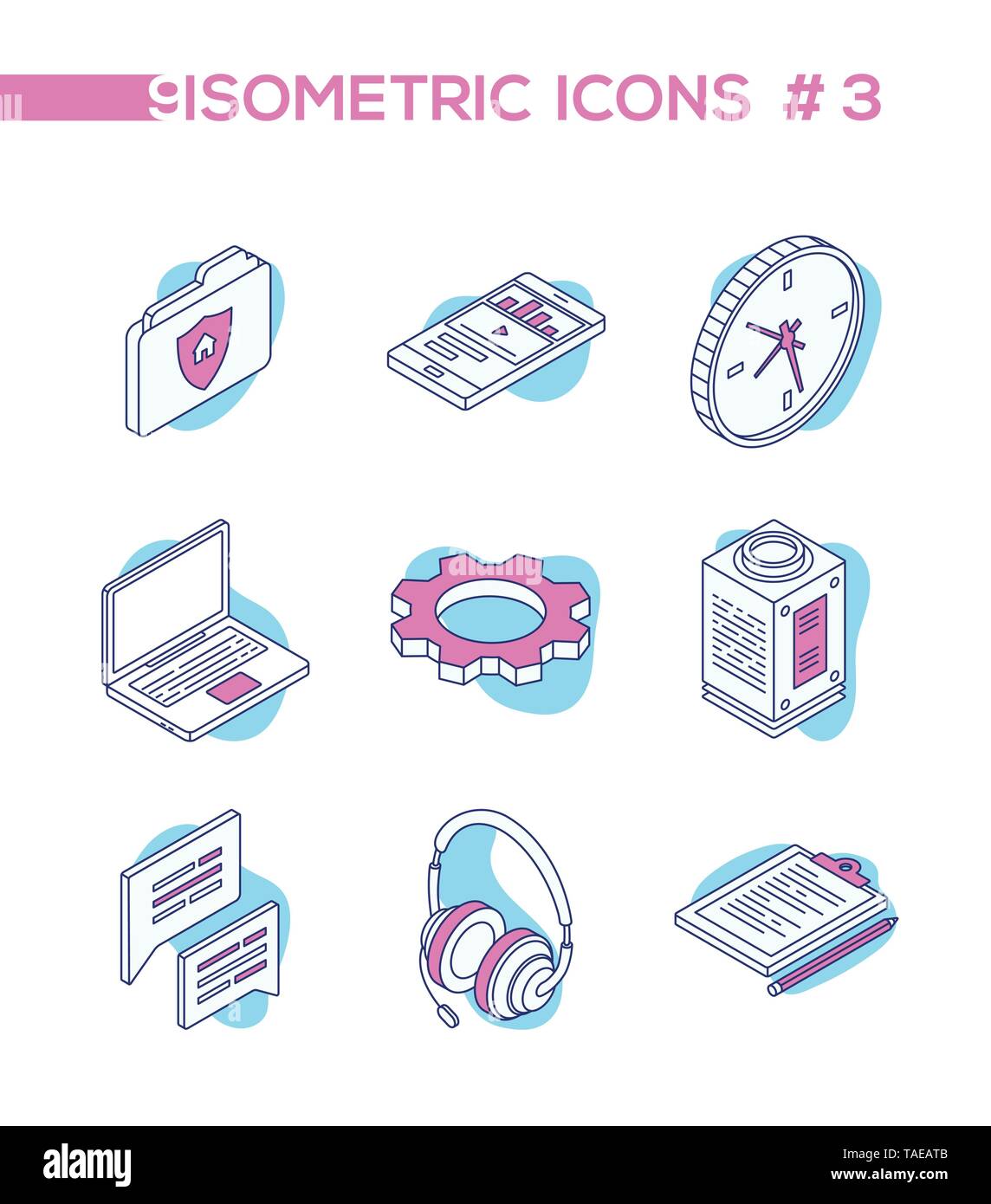 Isometric computer folder design Cut Out Stock Images & Pictures - Alamy