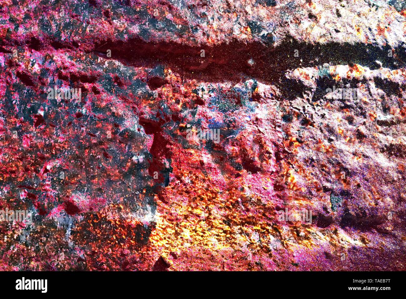 Detailed colorful painted concrete walls in a high resolution close up ...