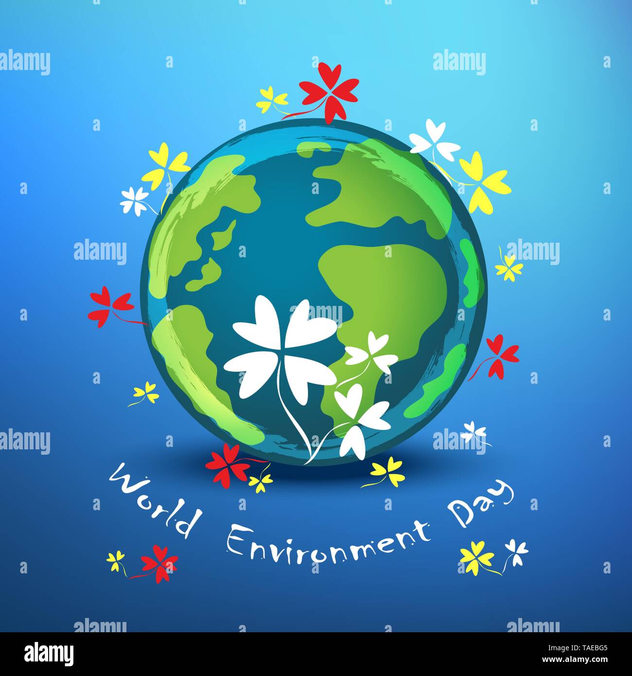 World environment day sign on blue background. Vector illustration ...