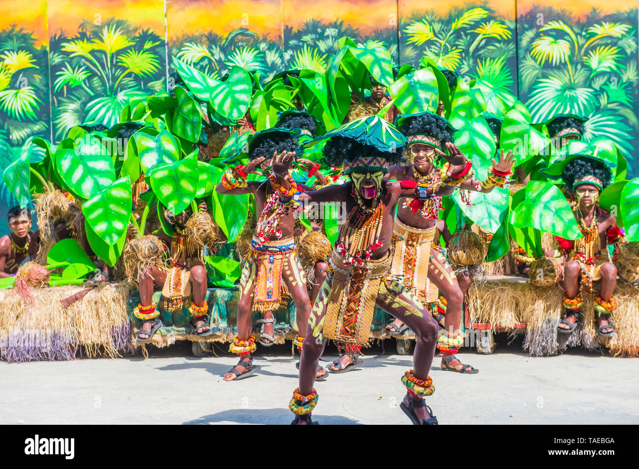 Participants in the Dinagyang Festival in Iloilo Philippines Stock ...