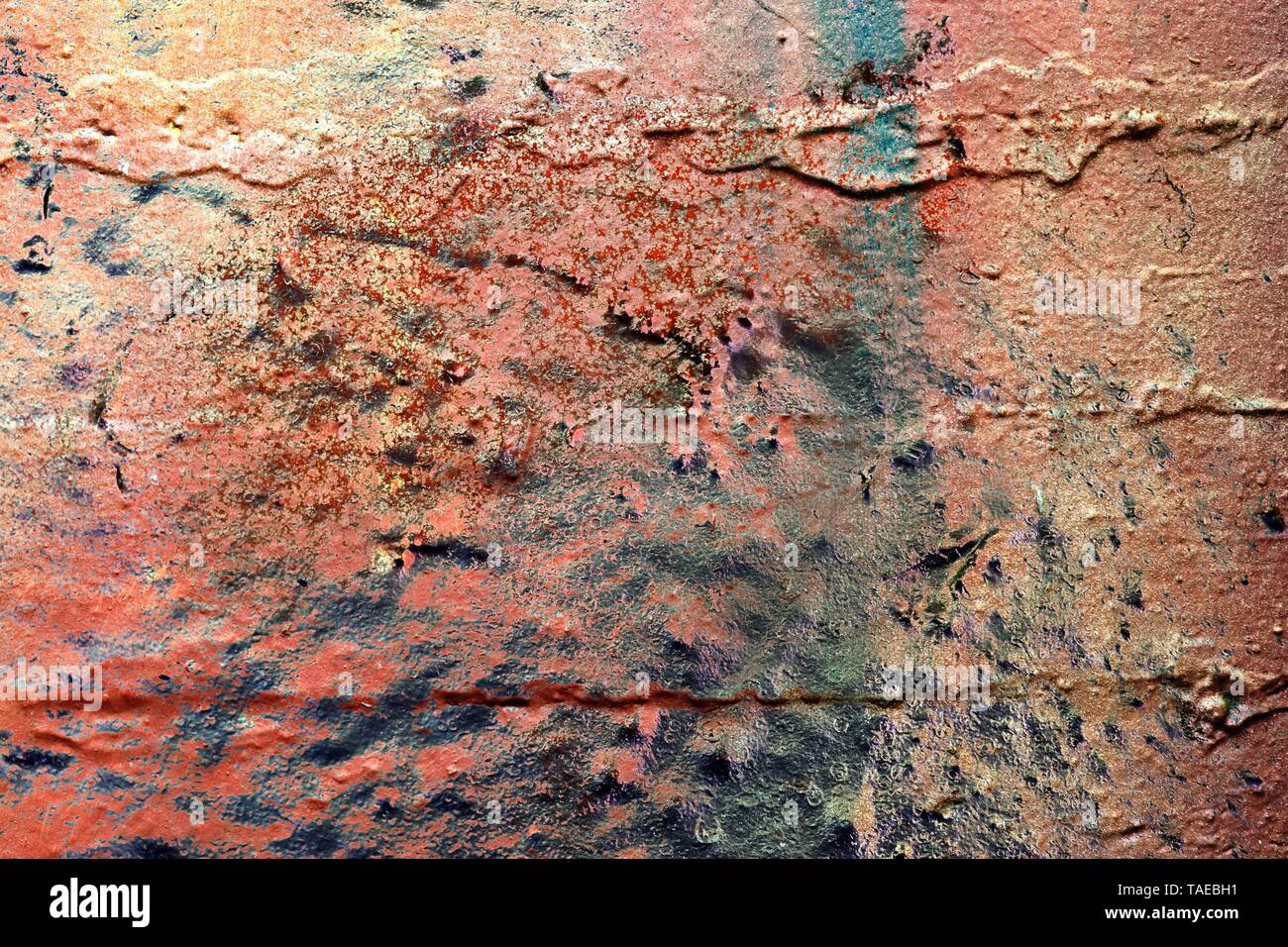 Detailed colorful painted concrete walls in a high resolution close up ...