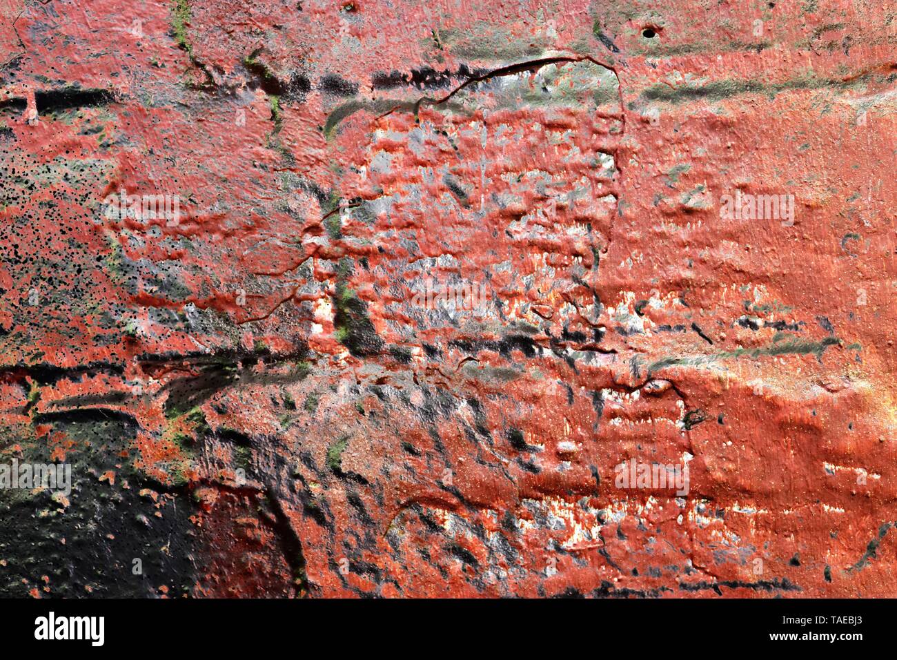 Detailed colorful painted concrete walls in a high resolution close up ...
