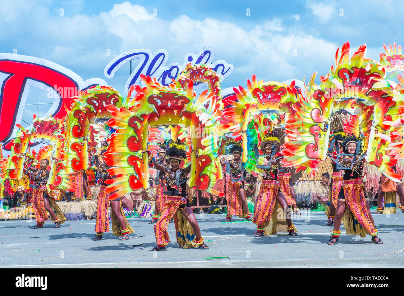 Participants in the Dinagyang Festival in Iloilo Philippines Stock ...
