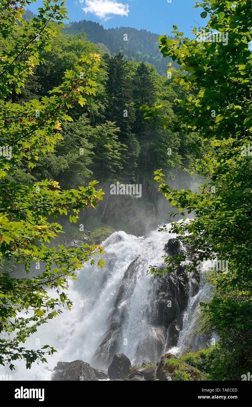 Cascade du Lutour in the spring, Pyrenees, France Stock Photo - Alamy