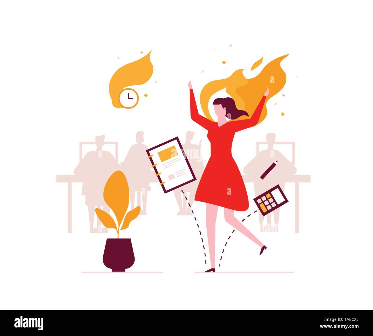 Job burnout - modern flat design style illustration Stock Vector Image ...