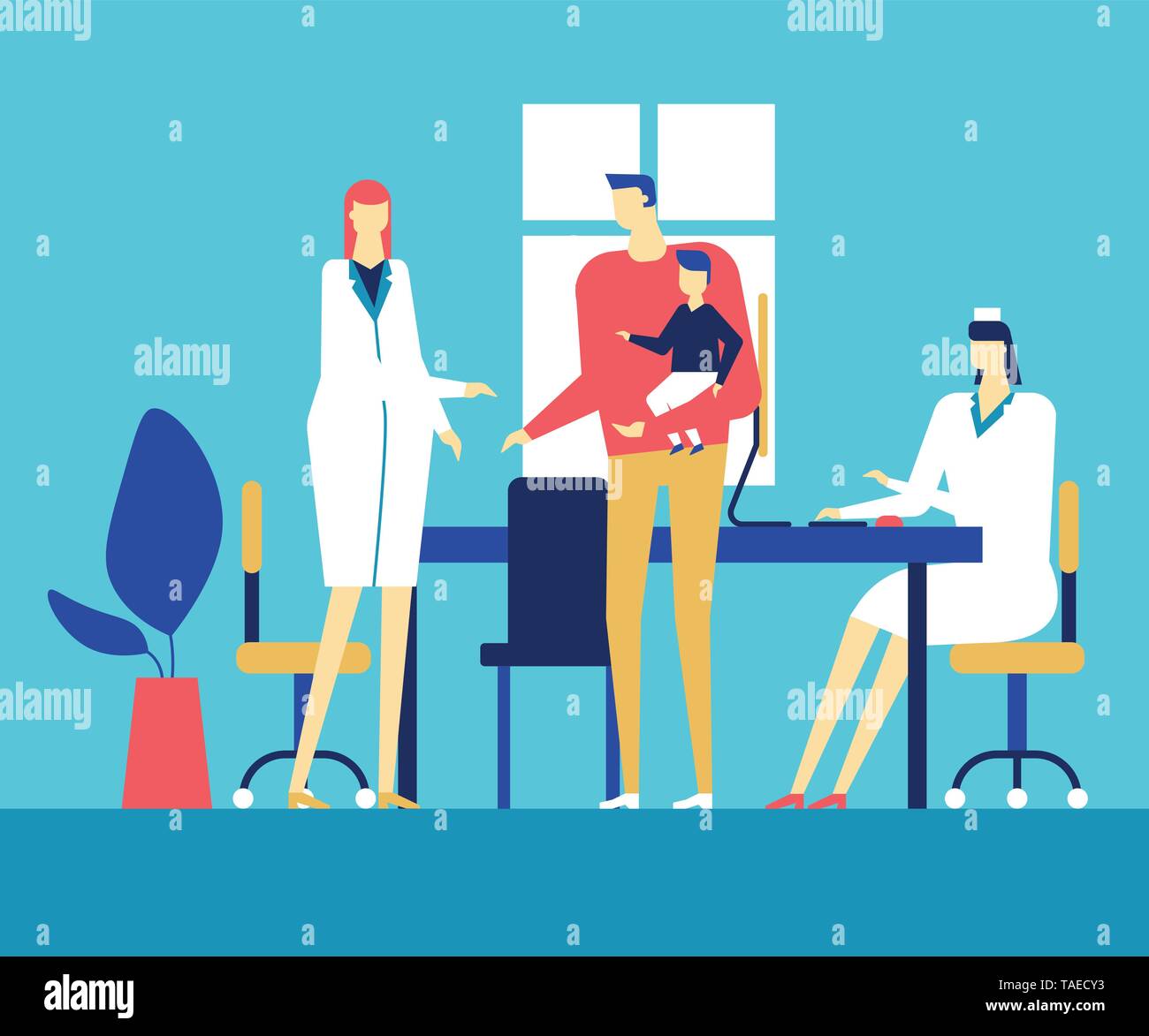 Visiting a doctor - colorful flat design style illustration Stock ...