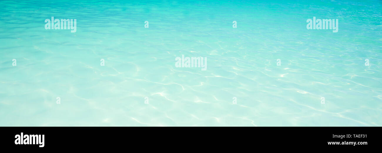 Turquoise translucent water sea panoramic background, travel concept ...