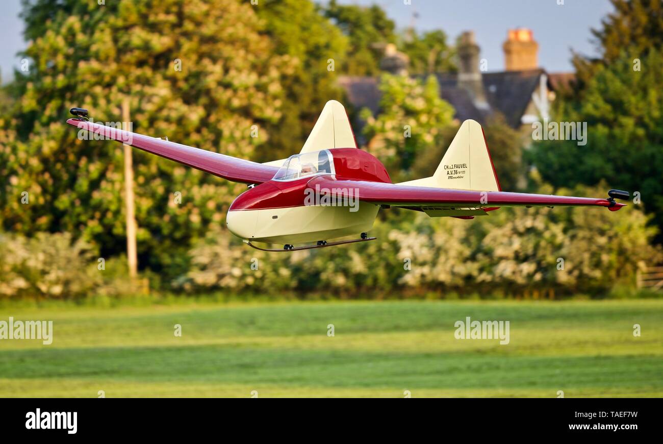 Fauvel AV.36 Glider at the Shuttleworth evening airshow on the 18th May ...