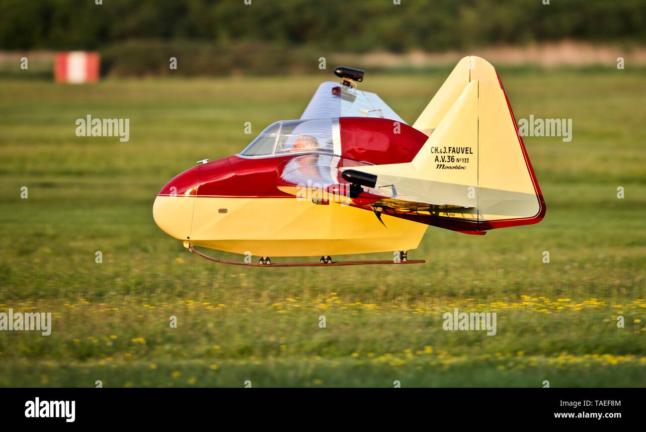 Fauvel AV.36 Glider at the Shuttleworth evening airshow on the 18th May ...
