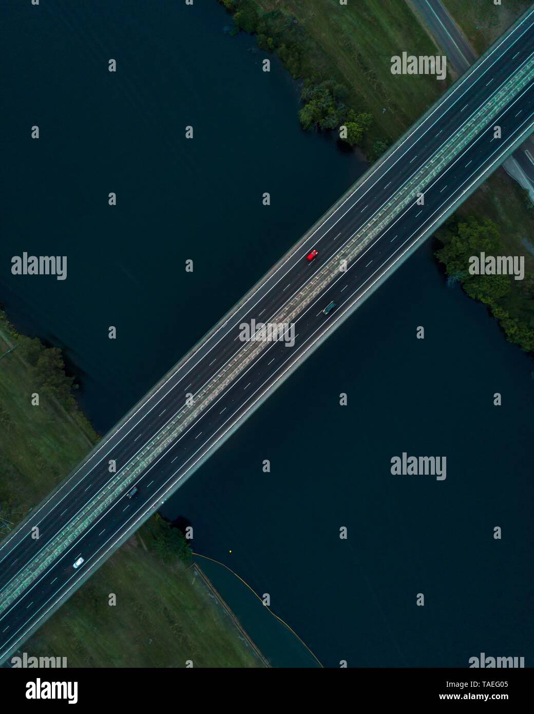 A perpendicular shot of a narrow bridge Stock Photo - Alamy