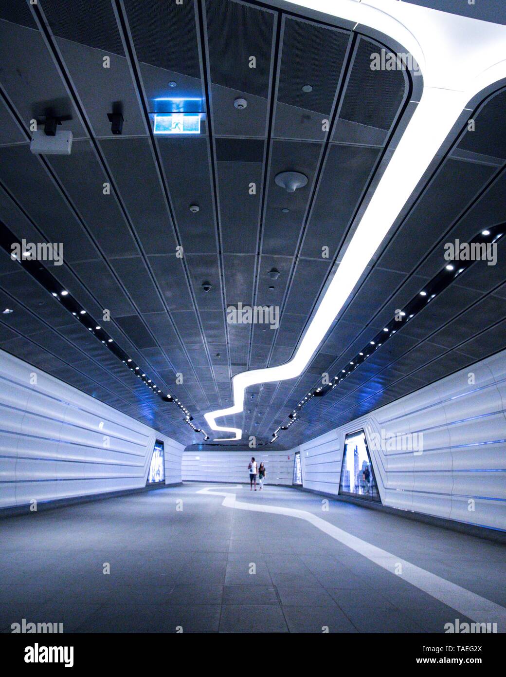Modern futuristic design of an underground tunnel Stock Photo - Alamy