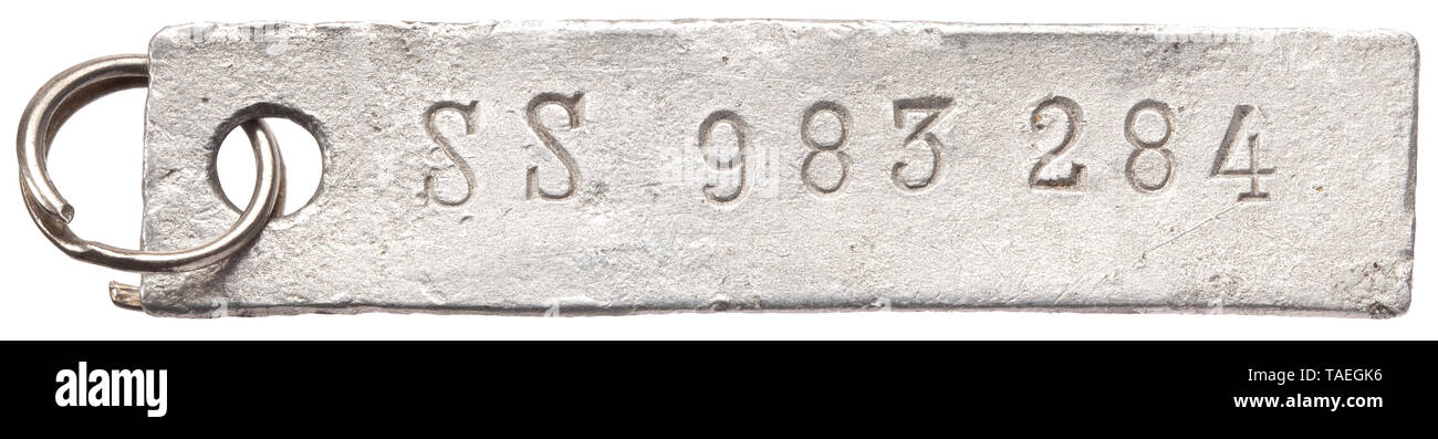 A key chain for an SS vehicle Aluminiumstreifen mit Ringöse. Mit ...
