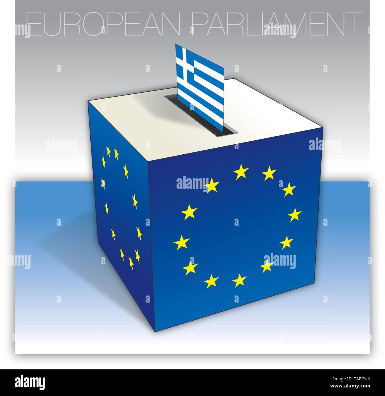 Greece, voting box, European parliament elections, flag and national ...
