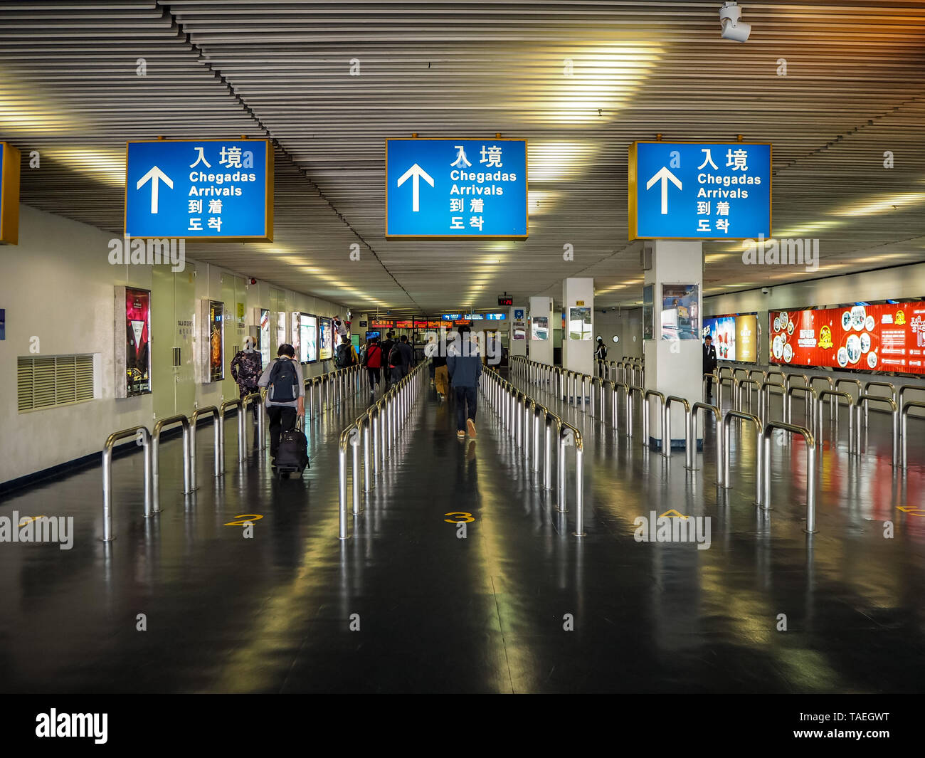 NOVEMBER 2018 - Macau: The customs border at the Outer Harbour Ferry ...